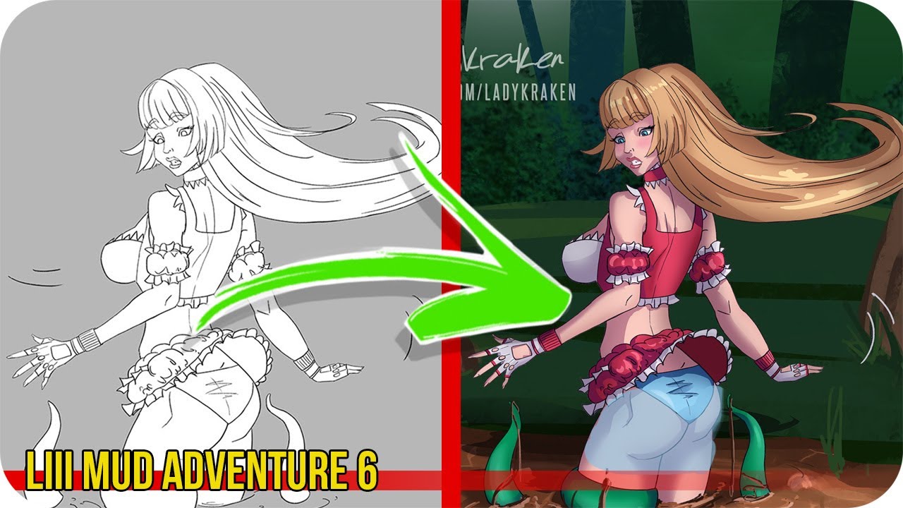 LiIi Mud Adventure 6 - Steps Digital Painting Tutorial - YouTube