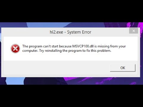 The program can't start because MSVCR100.dll is missing(2023) - YouTube