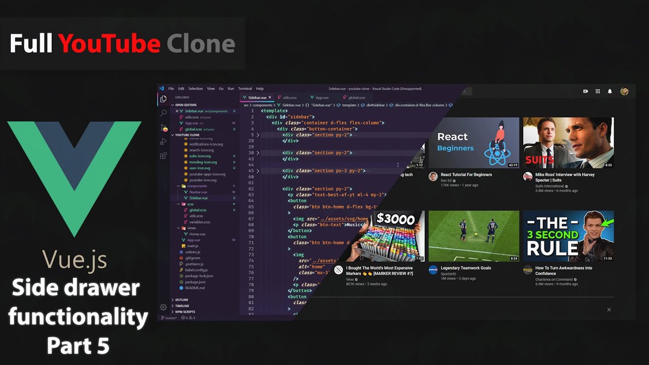 VueTube | YouTube Clone | Sidebar Component Functionality | Part 5 ... VueTube | YouTube Clone | Sidebar Component Functionality | Part 5 ...