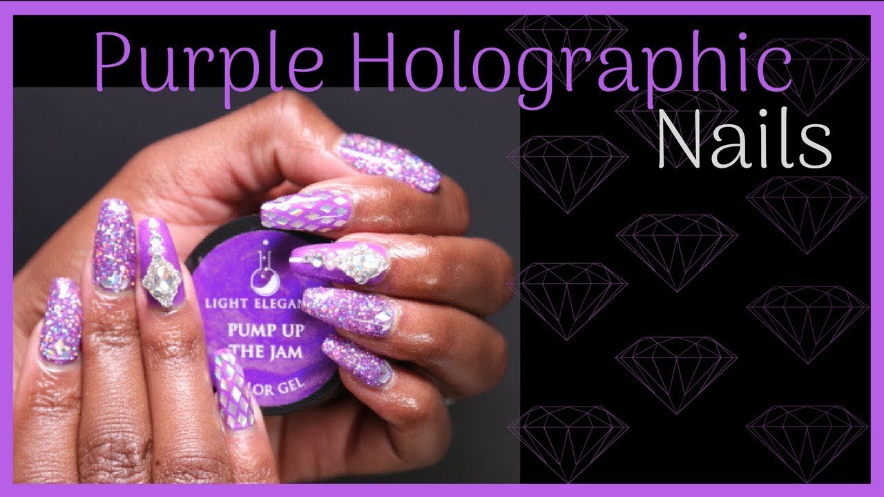Purple Holographic Nails | Patrice Nailed It! - YouTube
