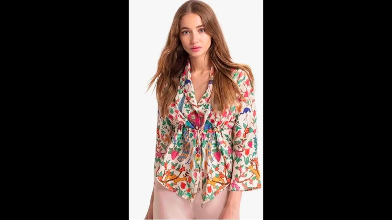 Shaye Women's Satin Shirt with Floral Print. - YouTube
