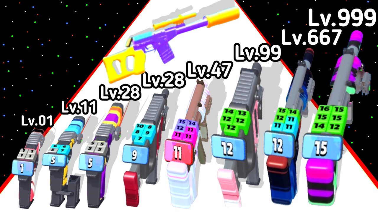 Button Gun 3D Run Level Up Gun (2024) New Game Gun Evolution Gameplay ...