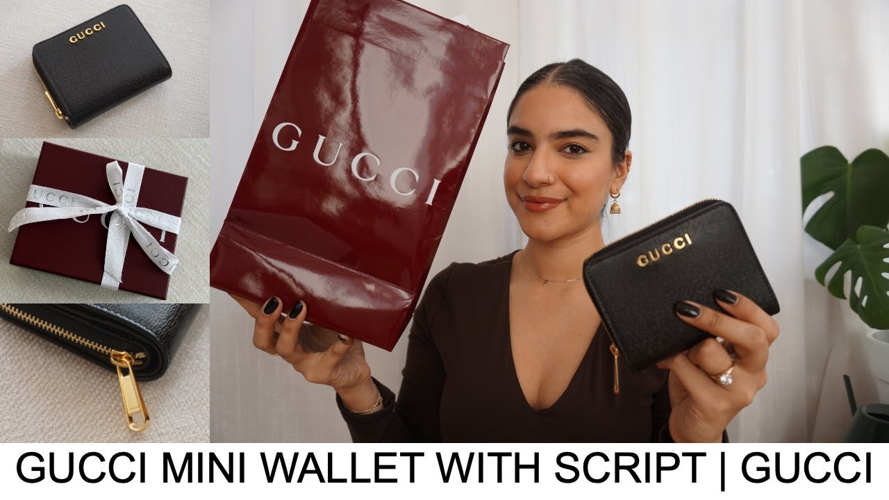 GUCCI MINI WALLET WITH SCRIPT | GUCCI | Review - YouTube
