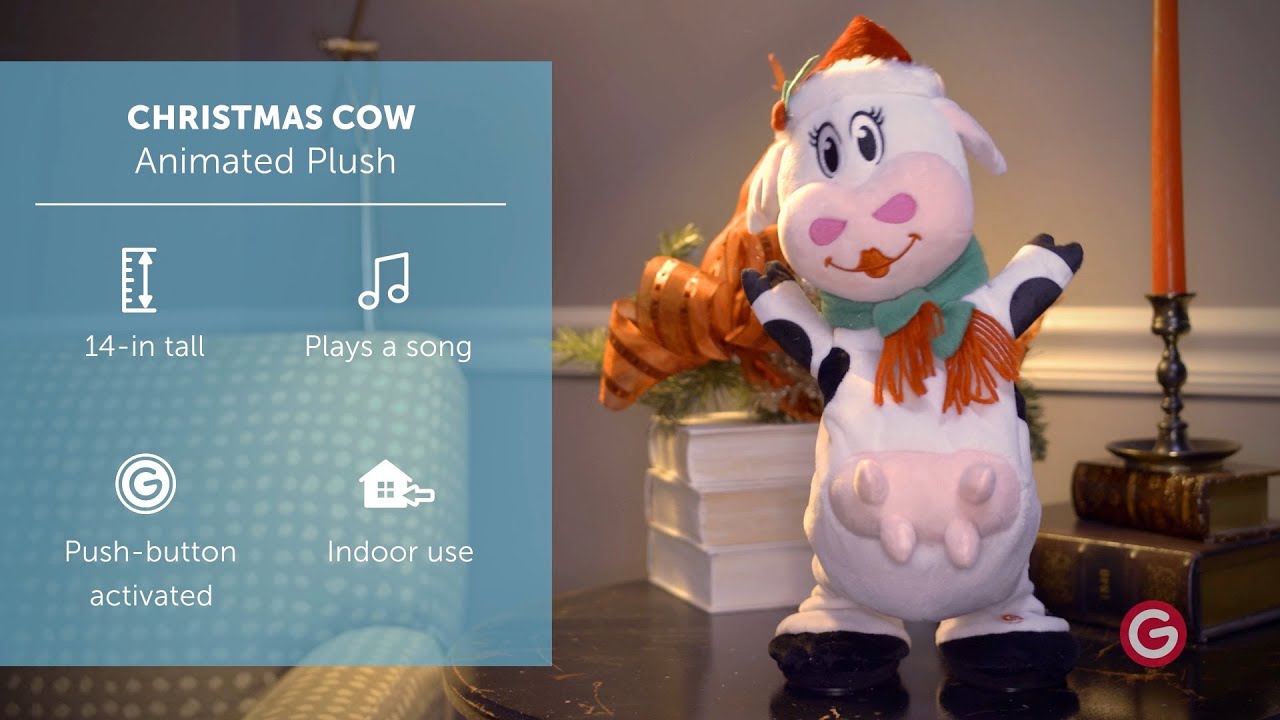 CHRISTMAS COW Animated Plush - YouTube