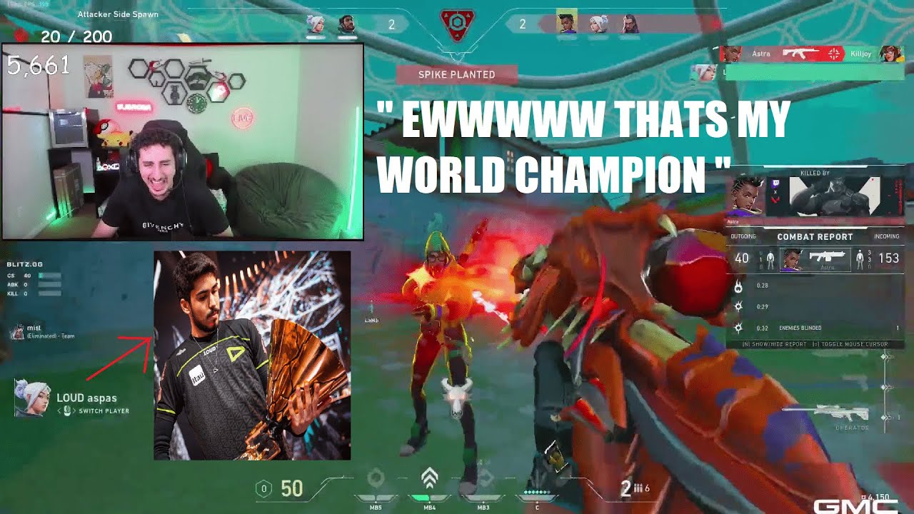 TSM Subroza LOST HIS MIND watching LOUD Aspas Valorant world Champion ...