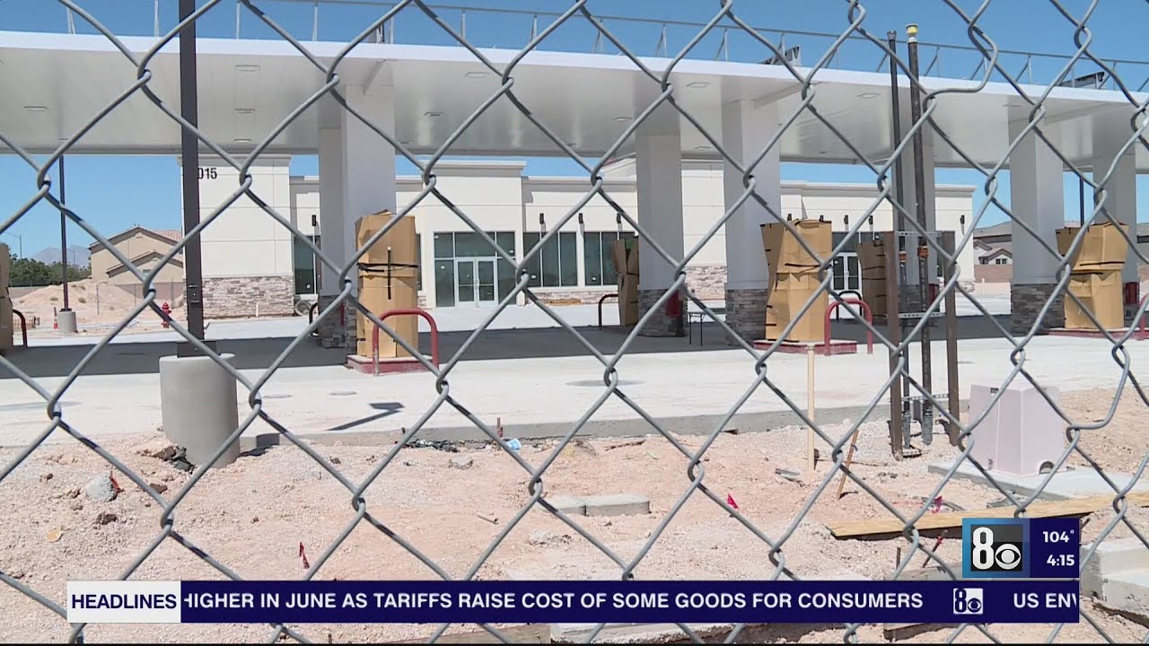 North Las Vegas gas station under construction, blocking road for ...