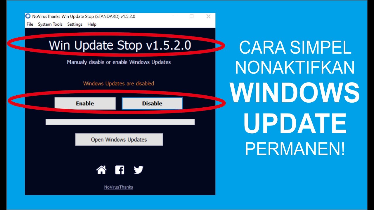 CARA NONAKTIFKAN WINDOWS UPDATE PERMANEN DI WINDOWS 10 | Win Update ...