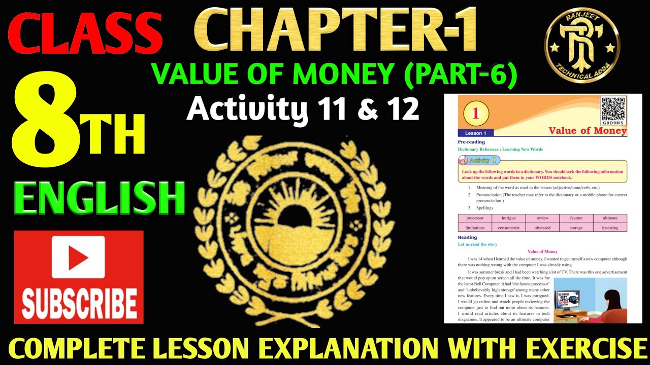 8th Class English Chapter 1 Part 6 Value Of Money PSEB 8th-class-english-chapter-1-part-6-value-of-money-pseb