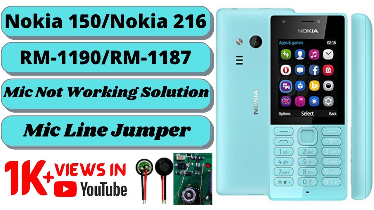 Nokia 150/Nokia 216 RM-1190/RM-1187 Mic Not Working Problem , Line Jumper Solution || SUJOY ...