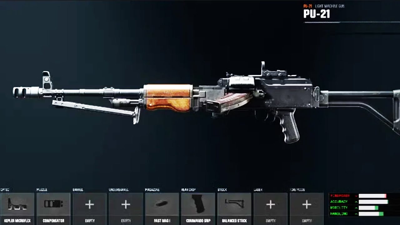 PU-21 LMG ALL WEAPON ATTACHMENTS - BO6 PU-21 Showcase, Loadout Weapon ...