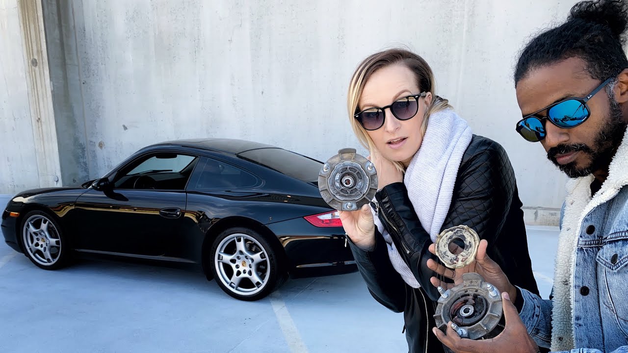 Porsche Carrera 997/911 rear strut mounts replacement DIY. - YouTube