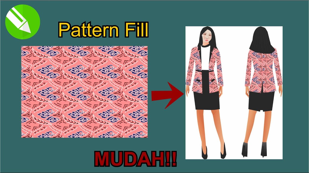 MEMBUAT DESAIN BAJU BERMOTIF DI COREL DRAW X7|| how to make pattern in ...