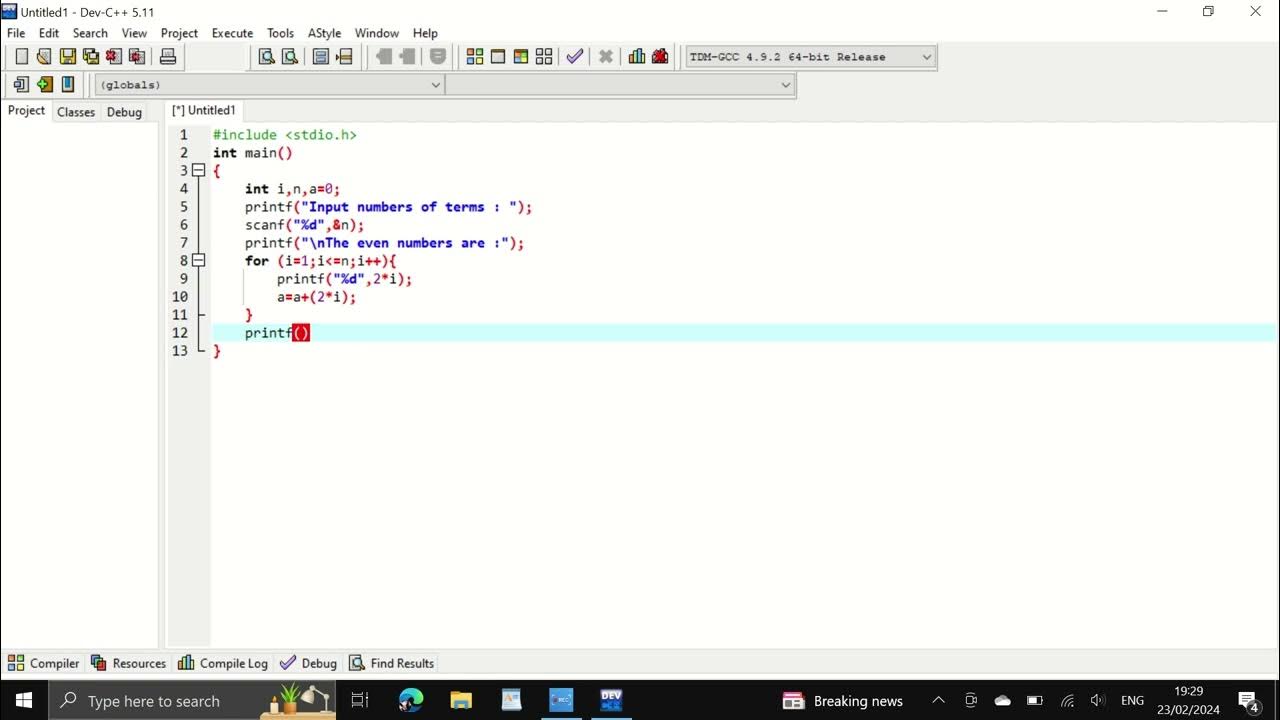 sum of n terms of even numbers - YouTube