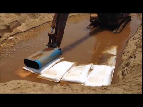 Sand Filled Geotextile Container Berm, India - YouTube