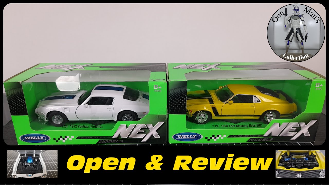Welly NEX 1:24 Scale Muscle Cars - 1972 Pontiac Firebird & 1970 Mustang ...