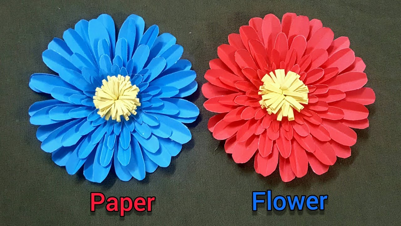 Fluffy Paper Flowers & Easy Tutorial || DIY Giant Paper Center Flower ...