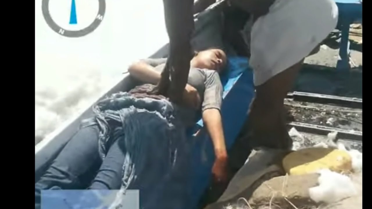 Indian woman rescued from river and get stomach CPR press - YouTube