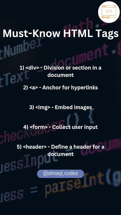 Useful Html Tags Html Css Javascript Frontend Frontenddeveloper Frontenddevelopment 