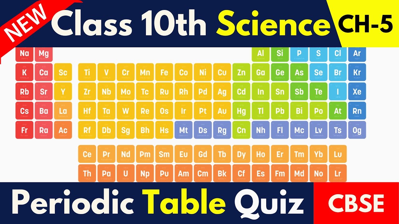 ️ Periodic Classification Of Elements Class 10 Science Quiz | Chapter 5 ...