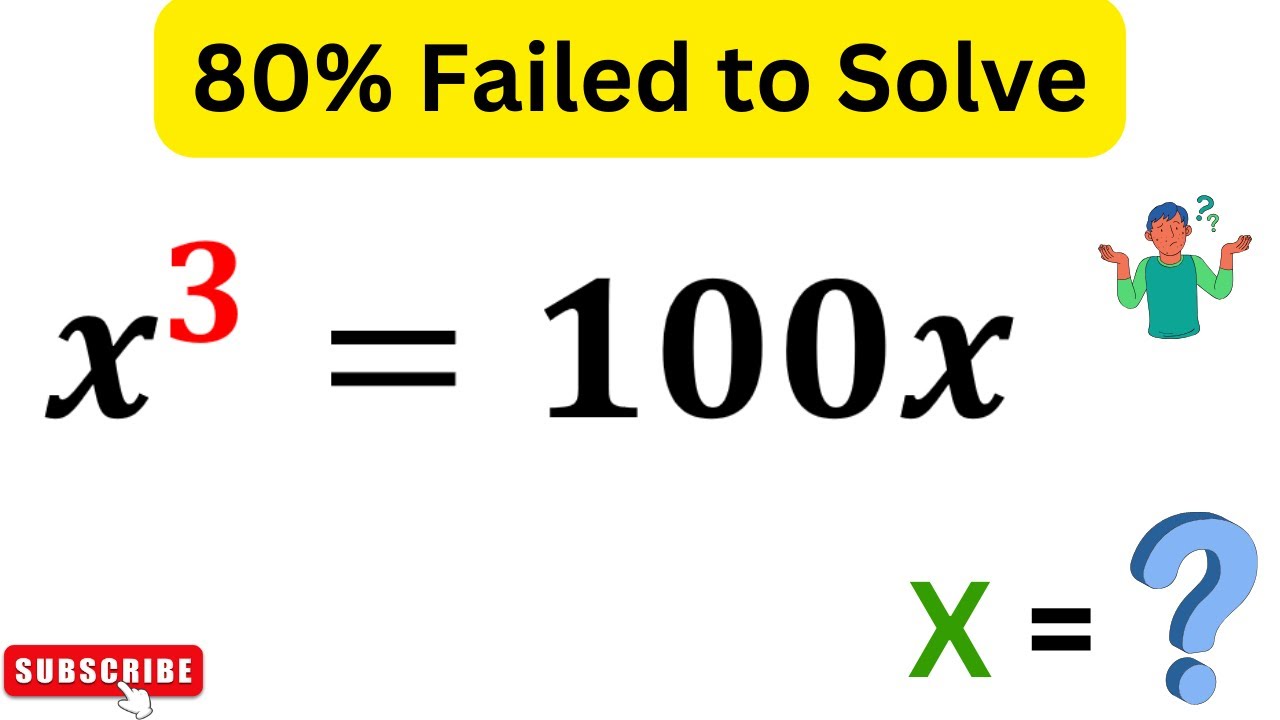 IF x^3=100x Then X=? | Solve This Amazing Problem - YouTube