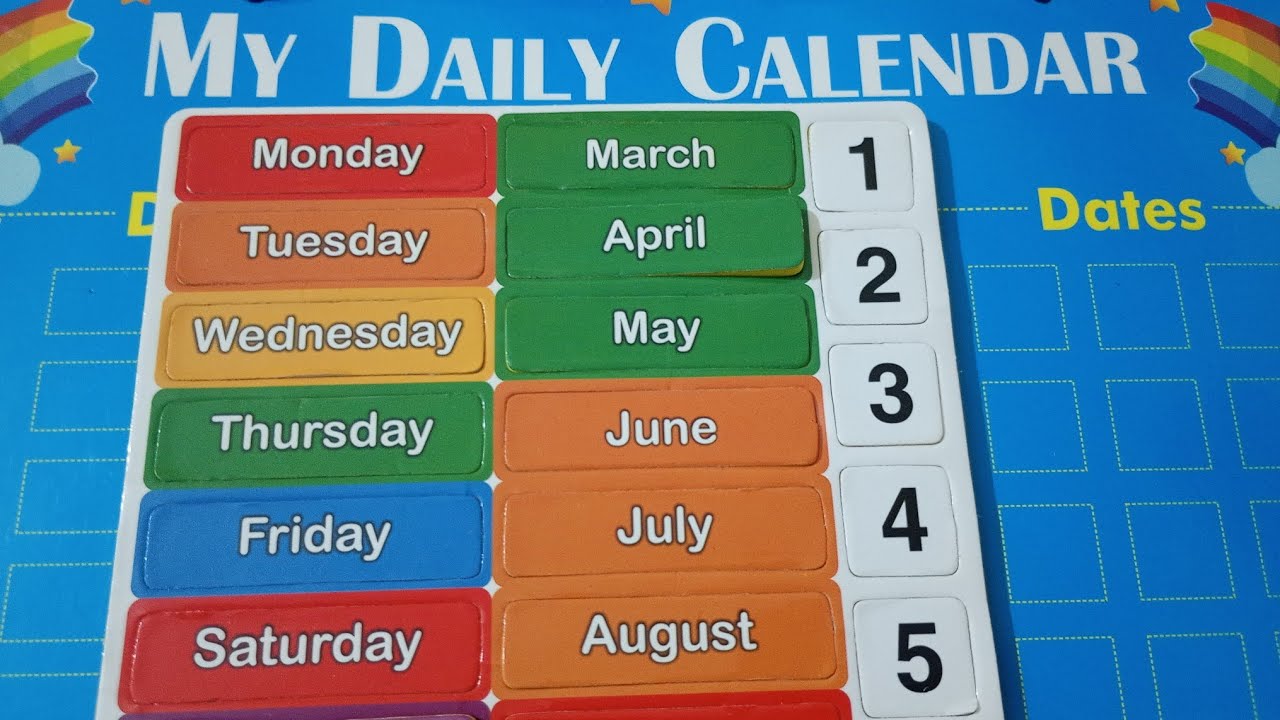 Easy and creative Calender learning for kids . - YouTube