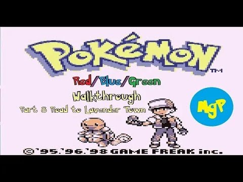 Pokemon Red Blue Green Walkthrough Part 8 Road to Lavender Town No ...