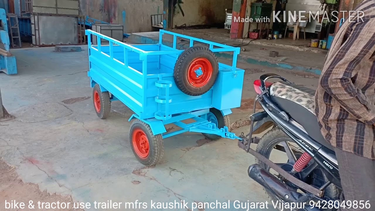 Bike & tractor use trailer Delivery to maharashtra mfrs kaushik panchal ...