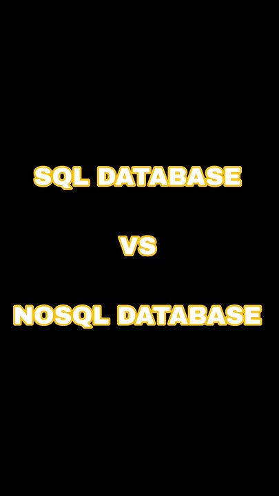 SQL vs NOSQL DATABASE #trending #shortsvideo #viral #database #sql # ...