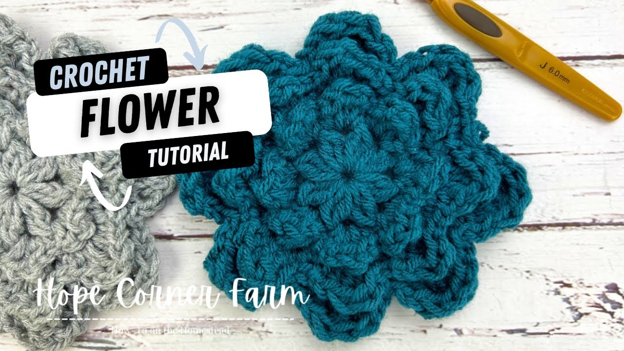 Crochet Flower - Easy Simple Pattern for Beginners | Hope Corner Farm ...