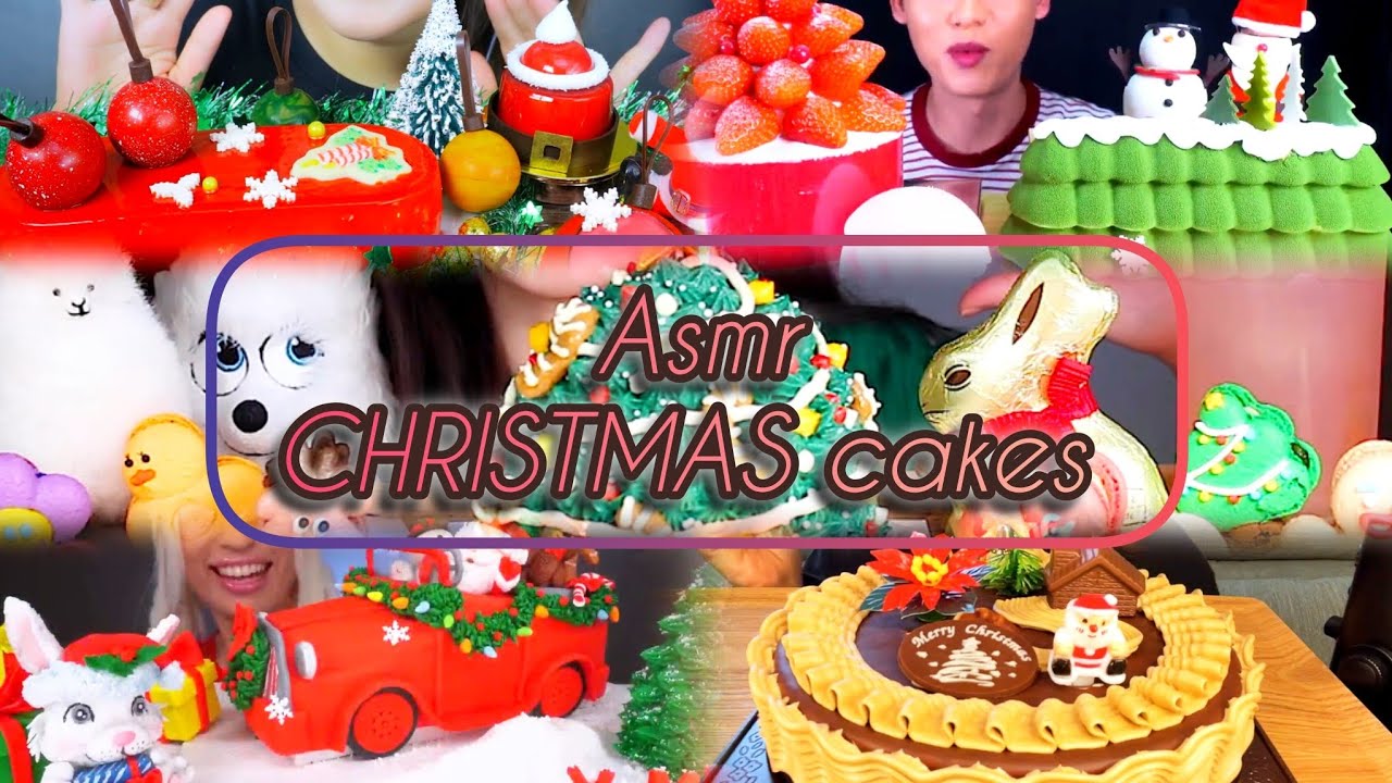 | EATING ASMR ⛄🎄 CHRISTMAS CAKES 🤤 🍰 | BY FAMOUS MUKBANGERS 💫 | - YouTube