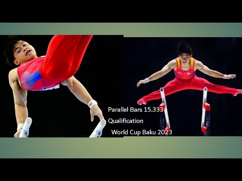 Carlos Yulo 15.333 [Parallel Bars] Qualification World Cup Baku 2023 ...