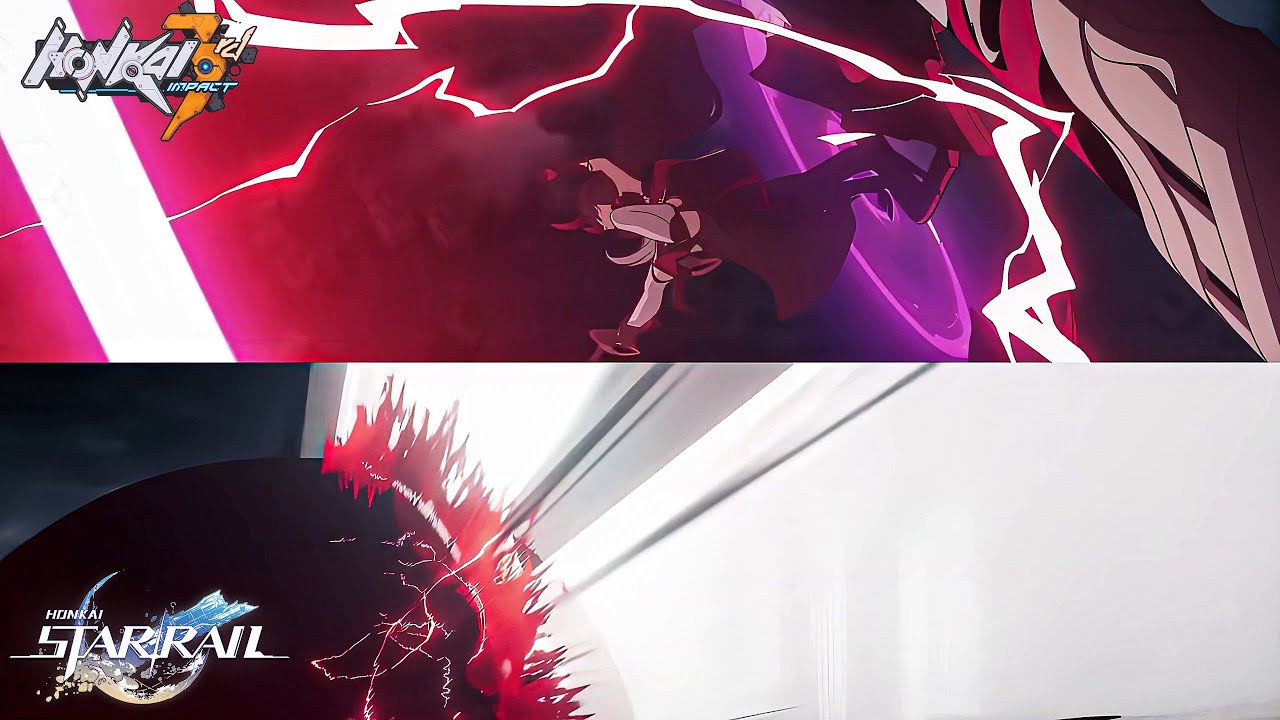 Acheron and Raiden Mei Parallel Thunder slash! - YouTube