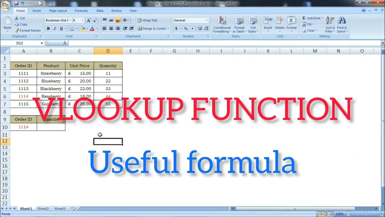 How to use the VLOOKUP function in excel | Vlookup in excel | Formula ...