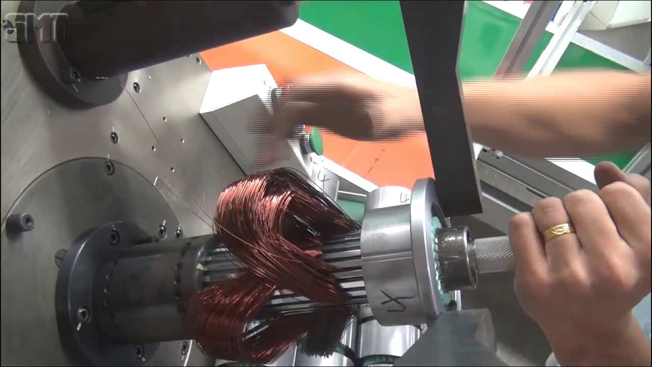 SMT Winding Inserting Machine Insert 2 Phase Coils together - YouTube