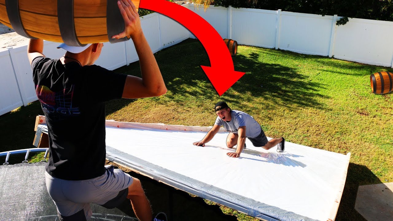 DONT Fall off the Slippery Slope!! (DONKEY KONG IRL) - YouTube