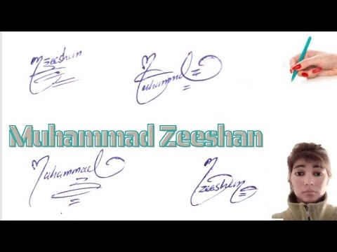 Muhammad Zeeshan stylish signature#name Signature with arooj - YouTube
