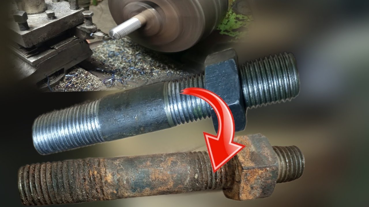 Stud Manufacturing Made Nut Bolt Manufacturing In Lathe Machine By (Pak ...