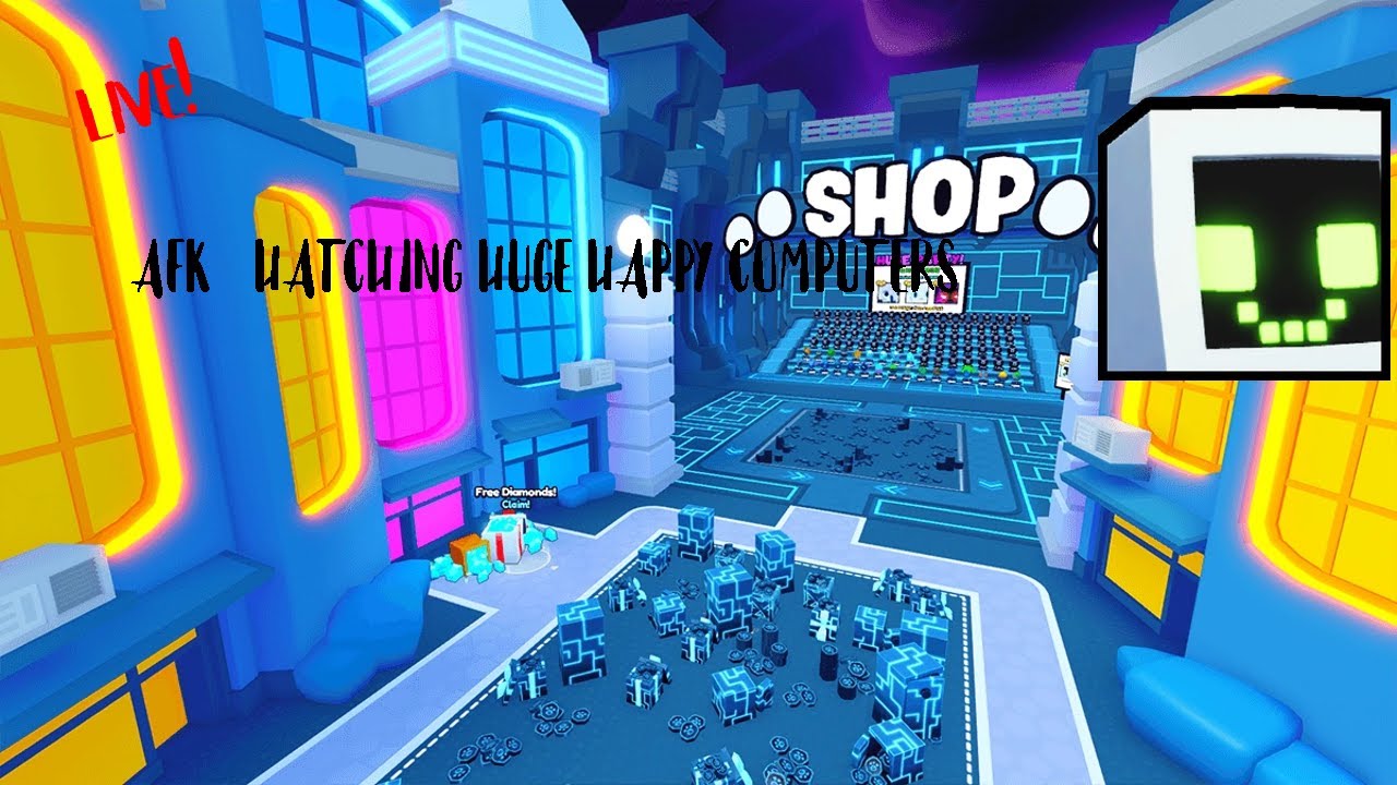 Afk Hatching Huge Happy Computers In Pet Simulator 99 LIVE! - YouTube