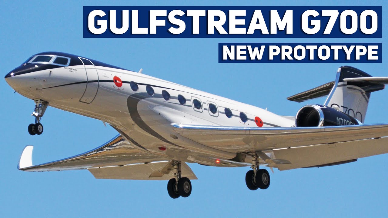 G700 PROTOTYPE | [4K] Gulfstream G700 N703GA Landing at San Jose ...