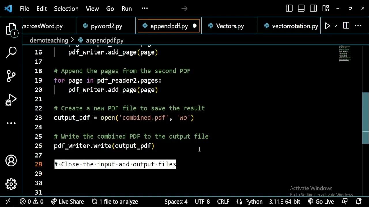 How To Join Pdfs Using Python Pypdf2 Youtube