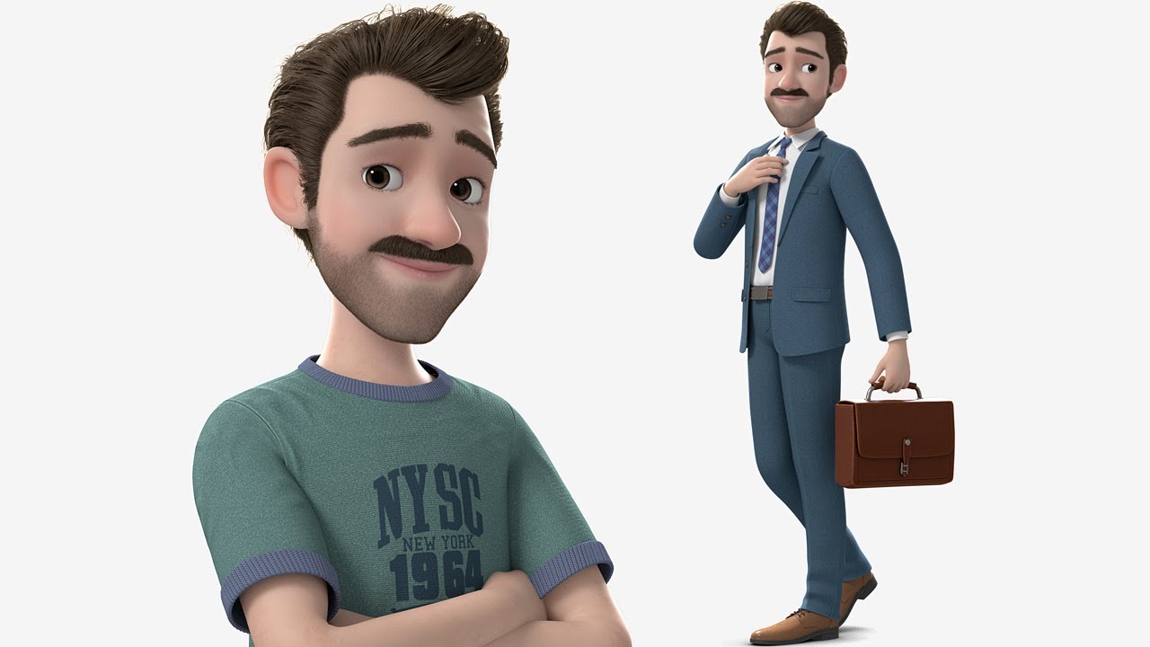 Cartoon Man Rig Preview - YouTube