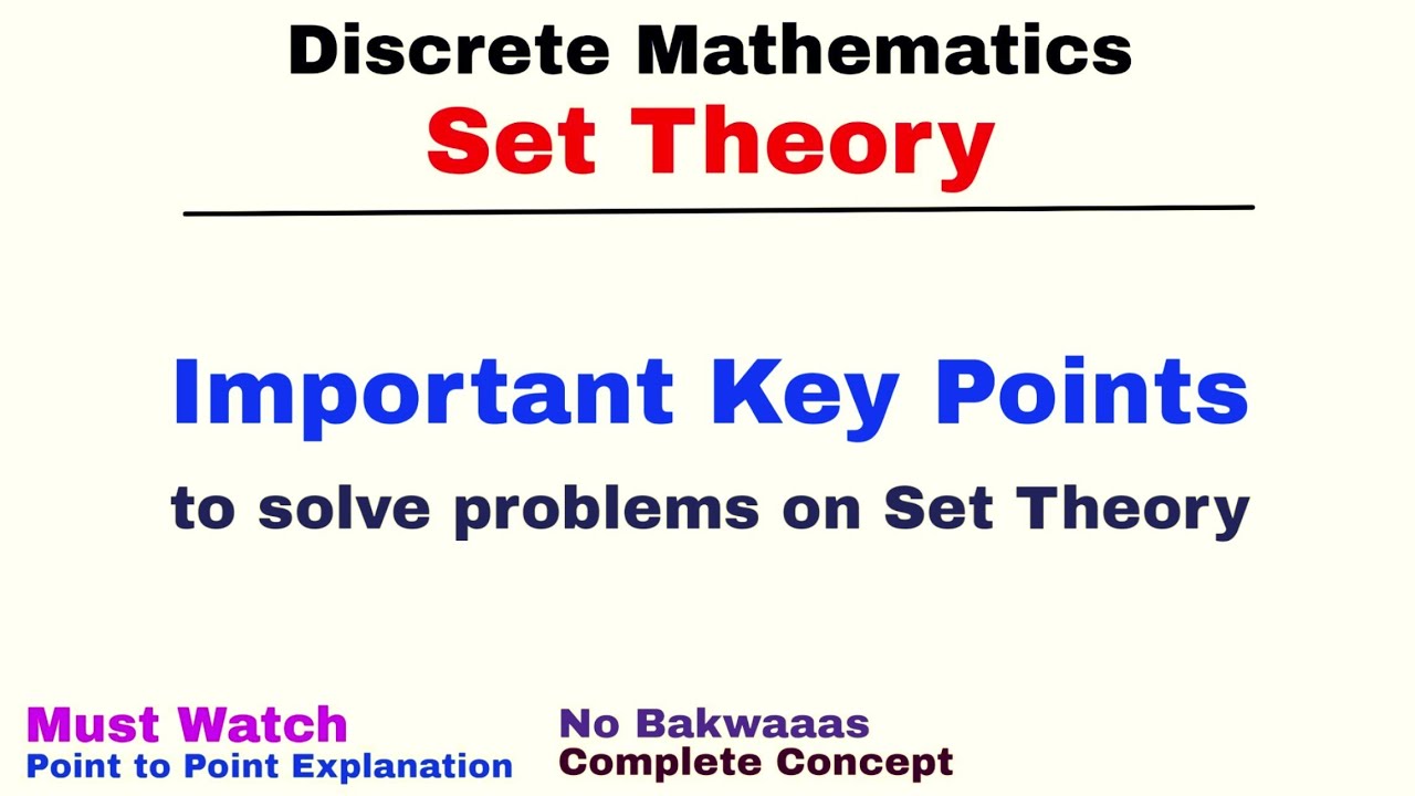 14. Important Key Points for Solving Problems of Set Theory | Discrete ...