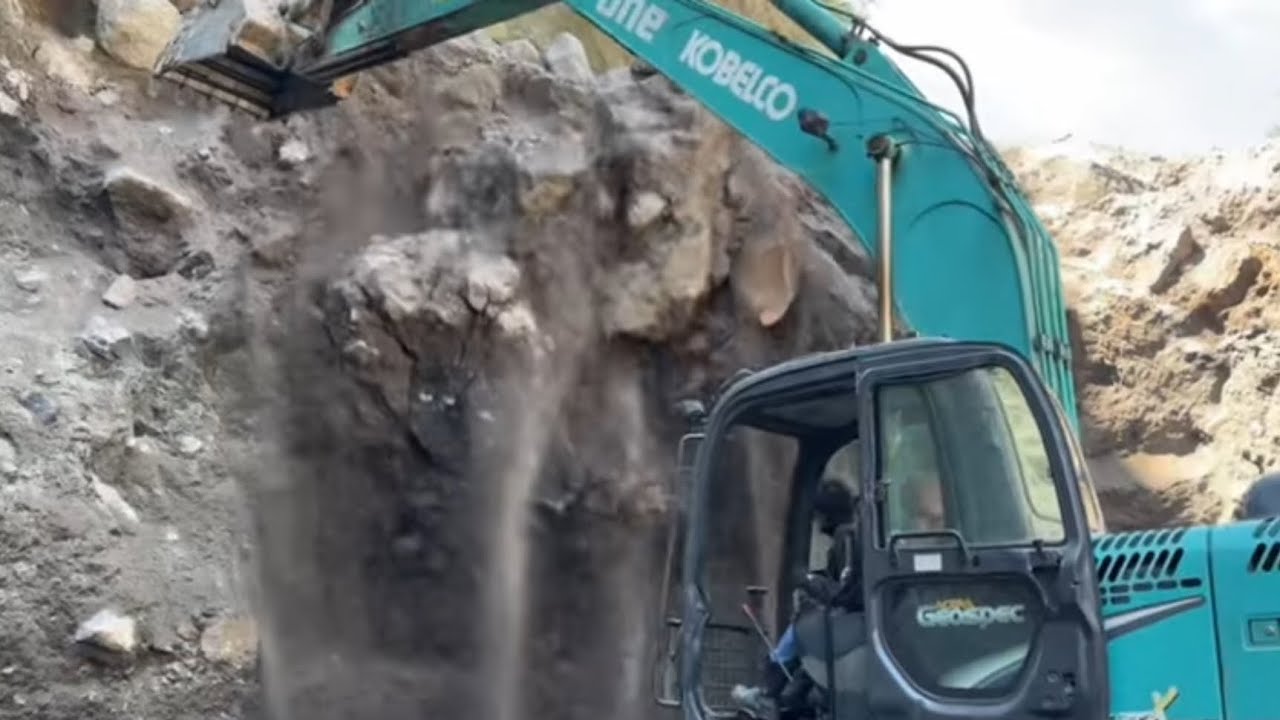 Sand mining || Large rocks fell from the cliff - YouTube