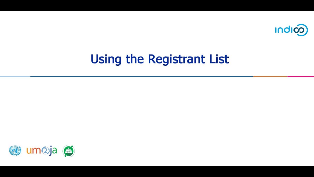 Registration Management 1: Using the Registrant List - YouTube