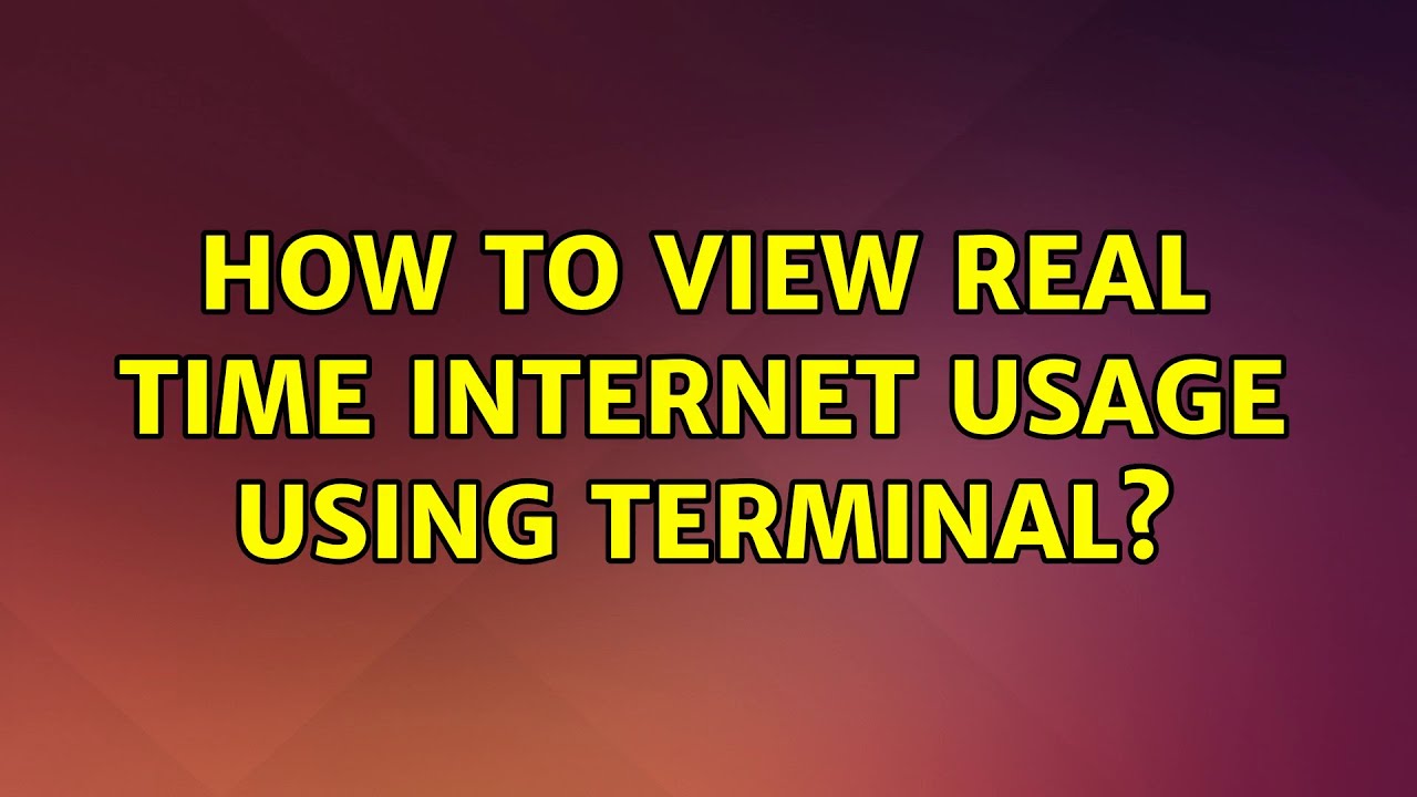 Ubuntu: How to view Real time Internet usage using terminal? - YouTube