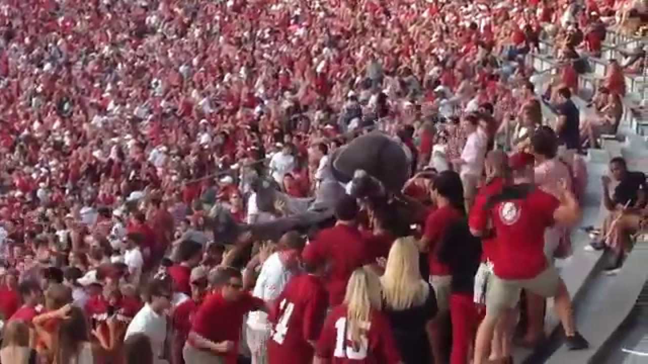 Big Al Crowd Surfing Student Section. Bryant Denny Stadium - YouTube