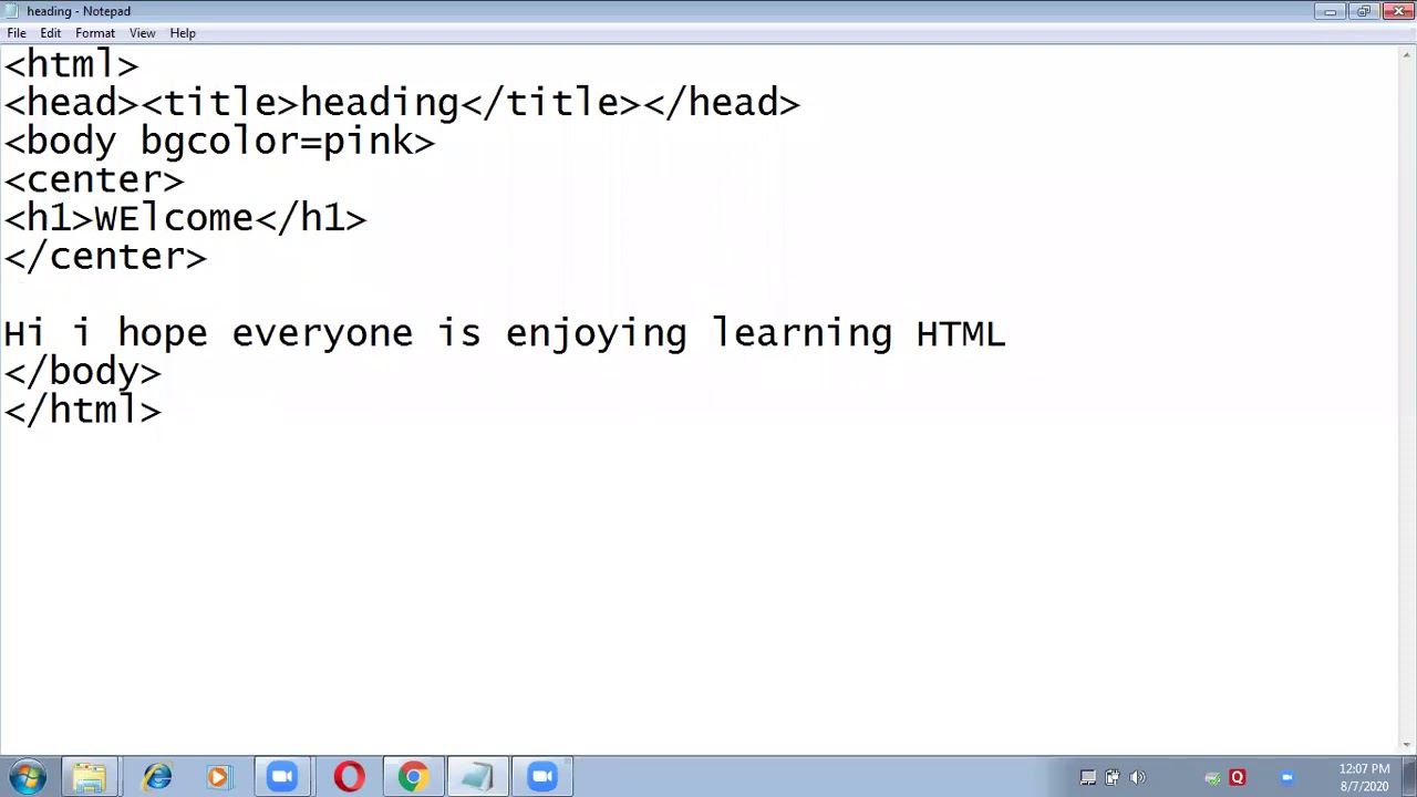 4 CLASS VIII HTML (Font & Heading Tags) - YouTube