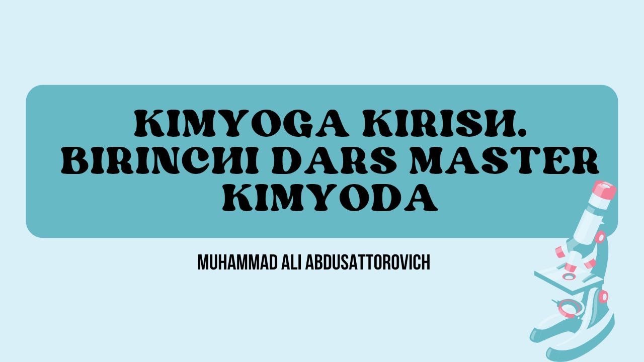 Kimyoga kirish .Birinchi dars.Master kimyoda - YouTube