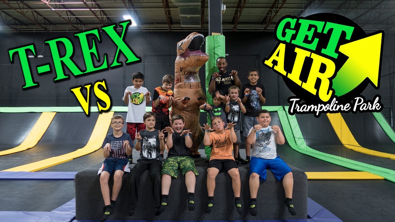 T Rex vs Trampoline Park - YouTube
