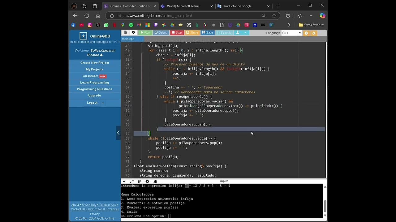 Online C Compiler online editor y 2 páginas más Personal Microsoft Edge ...